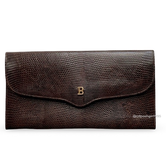Bally | Bags | Vintage Bally Genuine Lizard Wallet Chocolate Brown Made ...